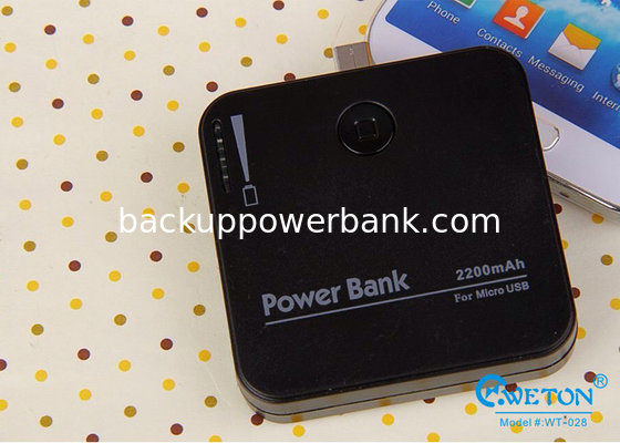 2200mAh Black Backup Power Bank Emergency Charger For Micro USB Device supplier