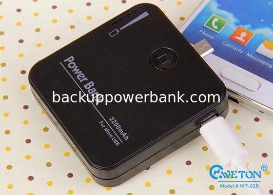 2200mAh Black Backup Power Bank Emergency Charger For Micro USB Device supplier