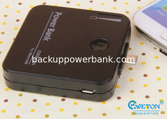 2200mAh Black Backup Power Bank Emergency Charger For Micro USB Device supplier