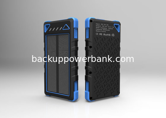 A Grade Solar Panel Blue 8000mAh Rain-proof Solar Power Charger for Smartphones supplier