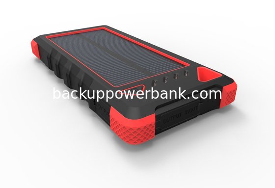 Red 16000mAh IP67 Waterproof Shockproof Dustproof Portable Solar Power Bank supplier