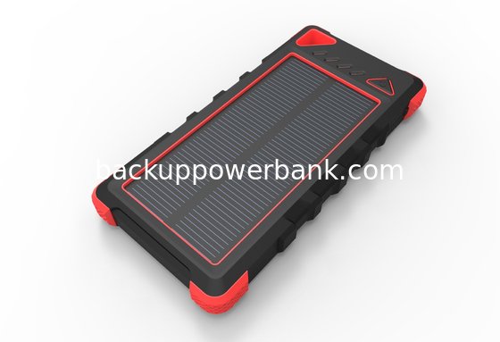 Red 16000mAh IP67 Waterproof Shockproof Dustproof Portable Solar Power Bank supplier