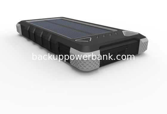 Gray  IP67 Waterproof 16000mAh Huge Power Solar Power Bank With LED Lights supplier