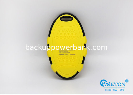Yellow Black Portable Solar Power Bank , 5000mAh Dual USB External Portable Power Bank supplier