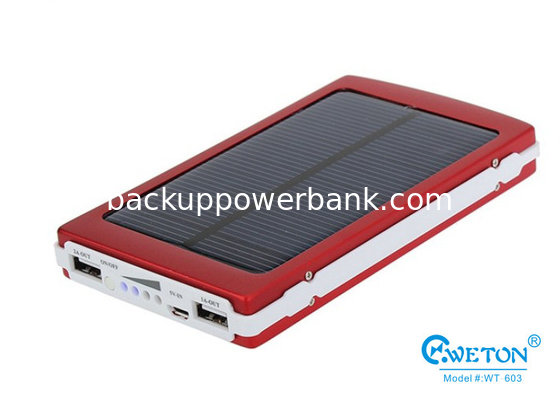 Rectangle 8000mAh Universal Solar Double USB Power Bank For Smartphone supplier