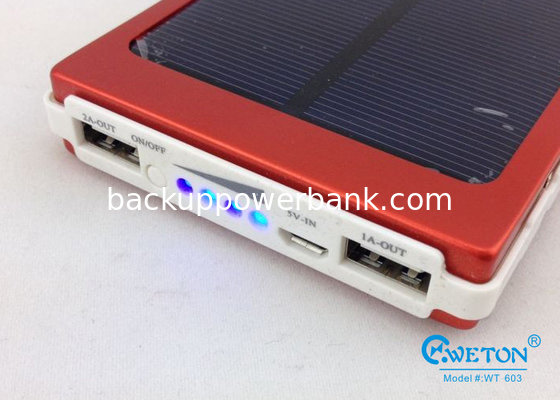 Rectangle 8000mAh Universal Solar Double USB Power Bank For Smartphone supplier