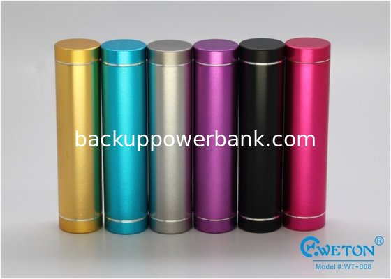 Round Aluminum Tube Low Cost Mini Gift Power Bank 2000mAh For Cell Phone supplier