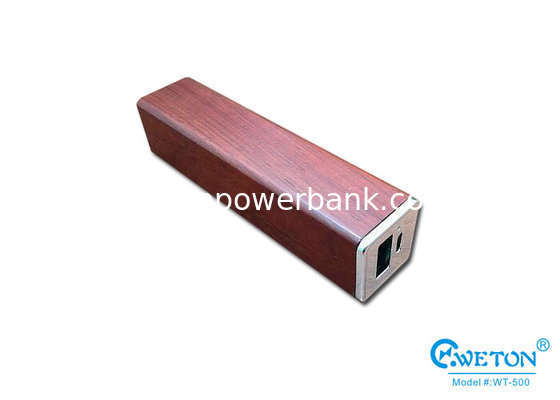 Mobile Wooden Power Bank 2600mAh , Cell Phone External Battery Charger supplier