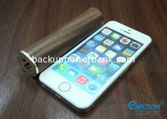 Universal Cylinder Wood Power Bank 3000mAh , Li-ion Power Bank For Tablet PC supplier