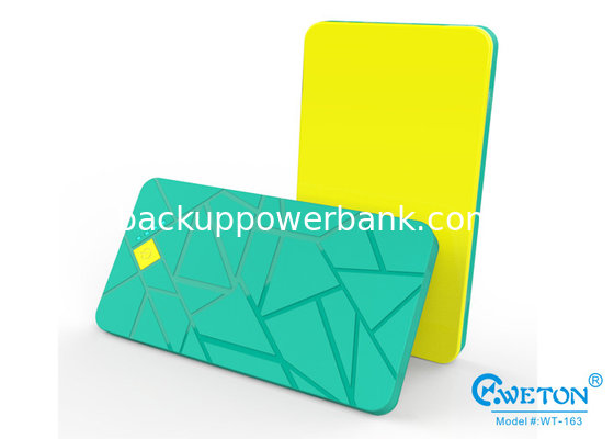 Green / Blue Li-Polymer Power Bank 4000mAh , Rectangle External Portable Power Bank supplier