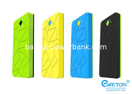 Green / Blue Li-Polymer Power Bank 4000mAh , Rectangle External Portable Power Bank supplier