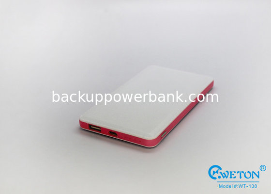 White  Universal Portable Ultra Thin Li-polymer Power Bank USB 4000mAh supplier