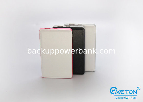 White  Universal Portable Ultra Thin Li-polymer Power Bank USB 4000mAh supplier