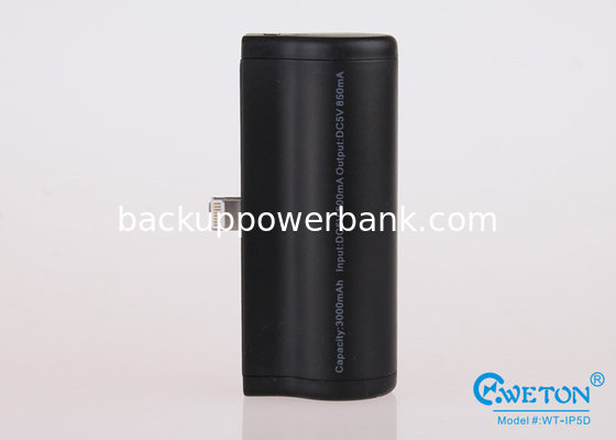Black Portable 3000mah external backup battery charger case For iPhone 5S iPhone 5C supplier