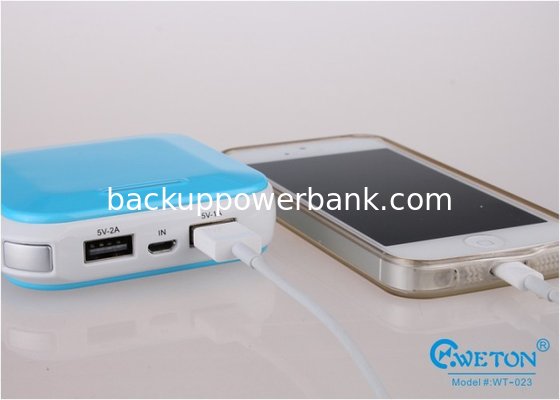 Small Pocket Square Dual USB Power Bank For Cellphone / MP3 / MP4 supplier