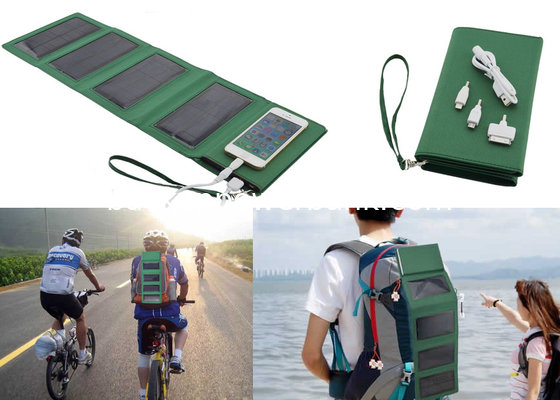 5W Foldable Solar Charger With Built-in 7000mAh Li-polymer Power Bank 1.5W Torch supplier