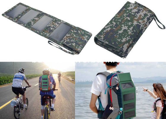 5W Foldable Solar Charger With Built-in 7000mAh Li-polymer Power Bank 1.5W Torch supplier