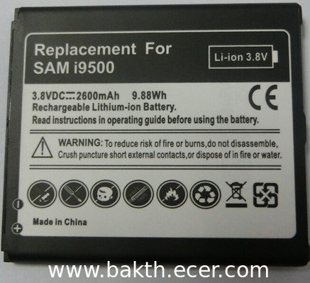 Replacement mobile phone battery for Samsung Galaxy S4 /I9500 3.7V 2600MAH