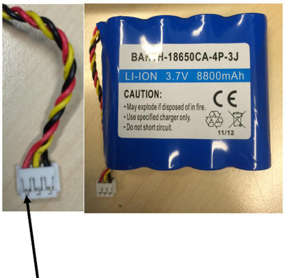 Li-ion Rechargeable Battery BAKTH-18650CA-4P-3J  with 3.7V 8800MAH 76*71*19MM Max