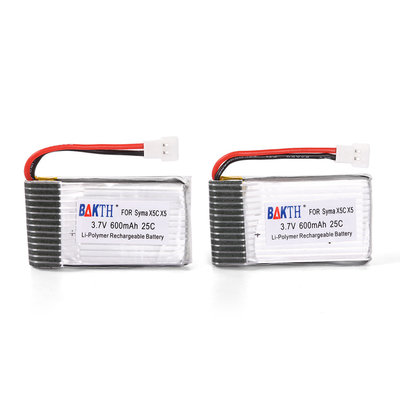 BAKTH Li-polymer Battery Pack 3.7V 600mAh UAV Battery for Syma X5C X5