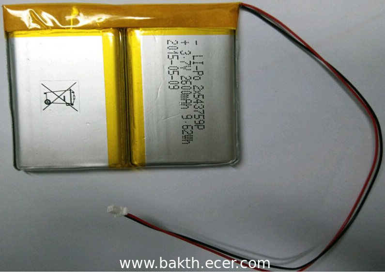Li-Polymer Rechargeable Battery 2X543759P with 3.7V 2600MAH 6*62*75mm Max