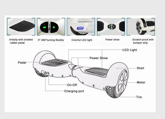 6.5 inch classic two wheels smart balance hoverboard electric scooter without handlebar supplier