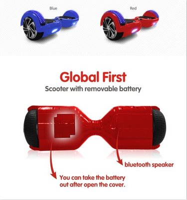 Portable classic Smart Balance Hoverboard two wheels scooter with running lights and bluetooth supplier