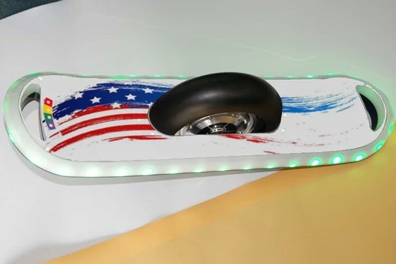10 inch Cool American Flag Style Single Wheel Electric Skateboard Scooter with Bluetooth Speaker and RGB LED lights supplier