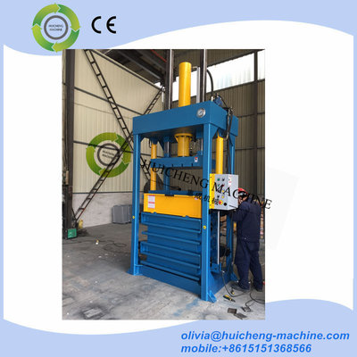 hydraulic vertical lifting chamber used cloth and textile baling machine press compactor