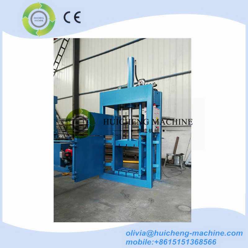 hydraulic vertical four door opening used clothing cotton textile baling compactor machine