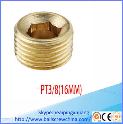 China six angle plug 3 plug cover bulkhead wire plug PT3/8 copper water plug supplier