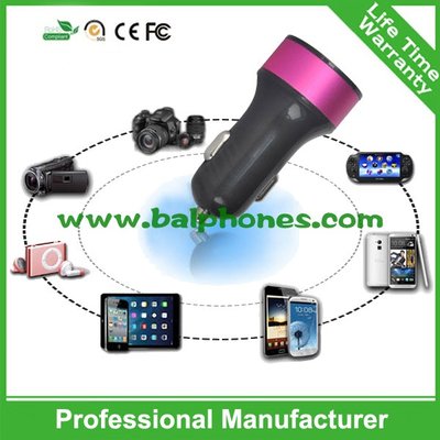 Promotional colorful single USB car charger for smartphone