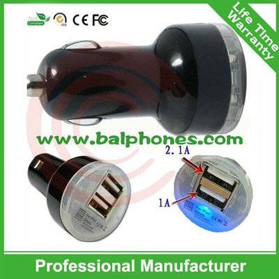 Universal car cigarette socket 5v 2.1a dual usb car charger