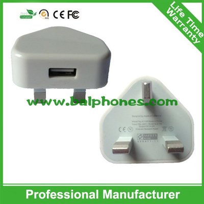 Wholesale UK plug 1 port single USB travel wall charger for cell phone