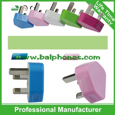 Multifunction 3pin uk plug usb 5v 2.1 amp dual travel charger