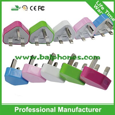 Multifunction 3pin uk plug usb 5v 2.1 amp dual travel charger