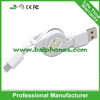 Extension Colorful 5 pin Micro Logo Custom Retractable Usb Cable