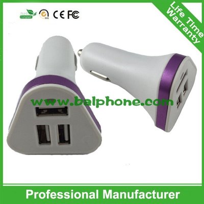 High quality 5.2A 3USB Car Charger for iPhone for iPad for Tab