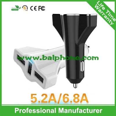 Original design 3usb port car charger for for mobile phone tablet with CE ROHS FCC