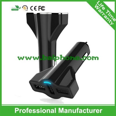 Original design 3usb port car charger for for mobile phone tablet with CE ROHS FCC