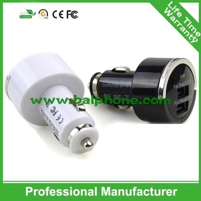 factory price pull-tab mini dual usb car charger for mobile phone and tablet