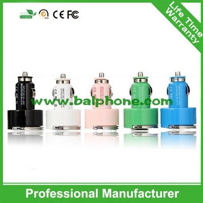 factory price pull-tab mini dual usb car charger for mobile phone and tablet