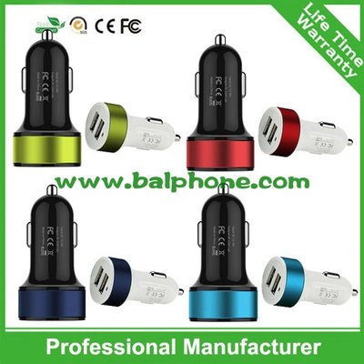 Mini and Stylish USB Car Charger 2.1A for Truck and Car 12-24V Up to 12 Color Combination
