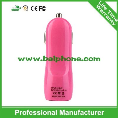 USB charger for car with vdouble USB