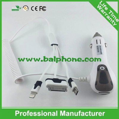 Best seller car charger with cable for iphone6/5/iphone4/HTC/Sumsung