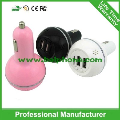 Universal Mobile Phone 2 Port Micro Usb Wireless Car Charger with Electric Incense Burner