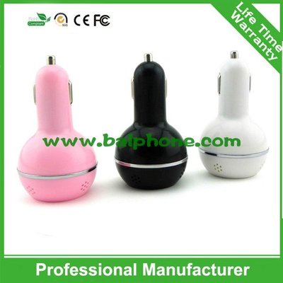Universal Mobile Phone 2 Port Micro Usb Wireless Car Charger with Electric Incense Burner