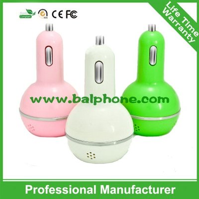 Universal Mobile Phone 2 Port Micro Usb Wireless Car Charger with Electric Incense Burner