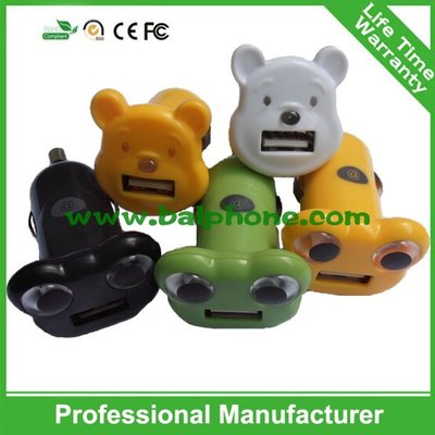 mini cartoon 5V 1A Single USB car charger for android