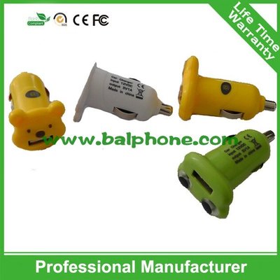 mini cartoon 5V 1A Single USB car charger for android